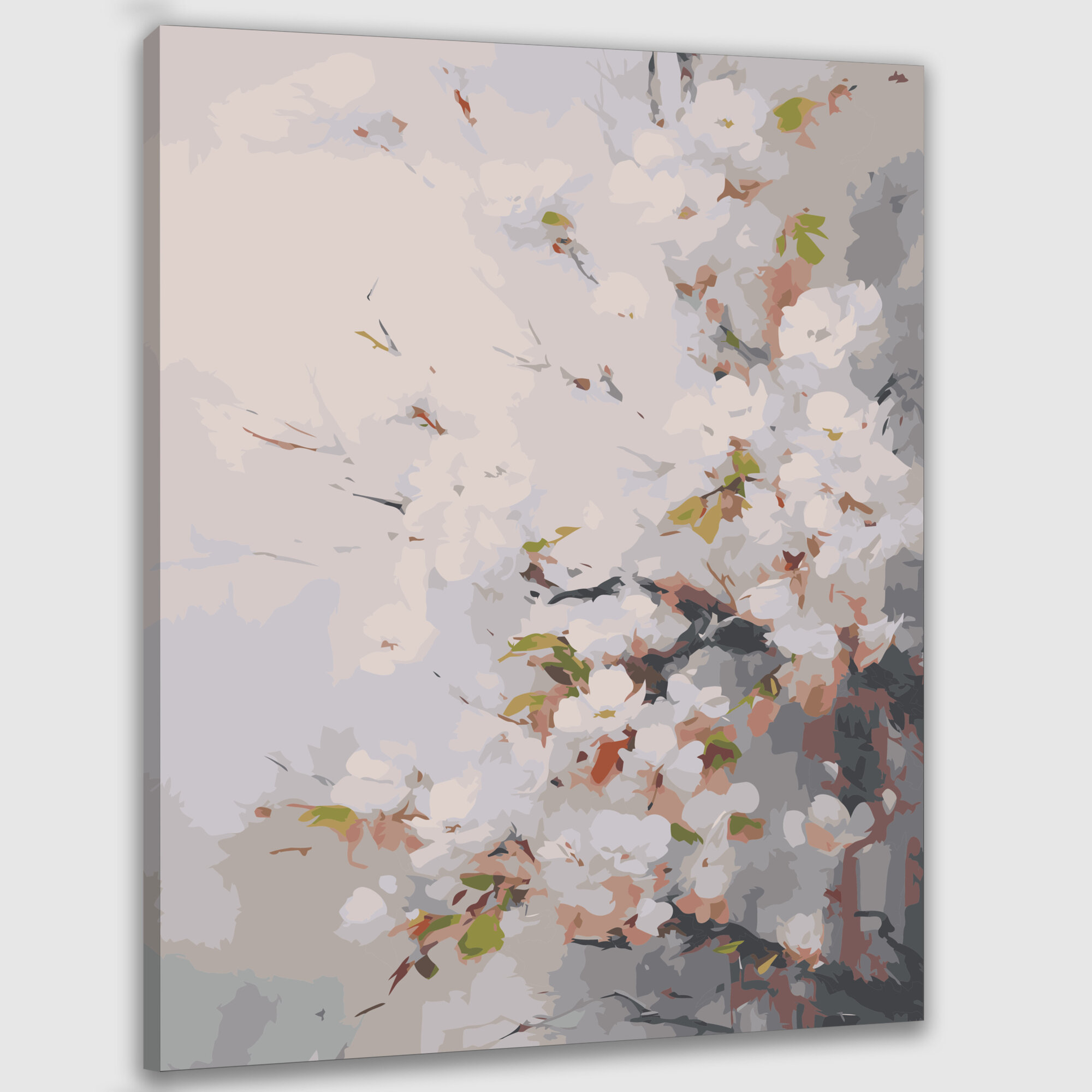 Картина по номерам 40x50 см, картина, масло, весна, сакура, цветы, лепестки, воздух, обновление, омоложение