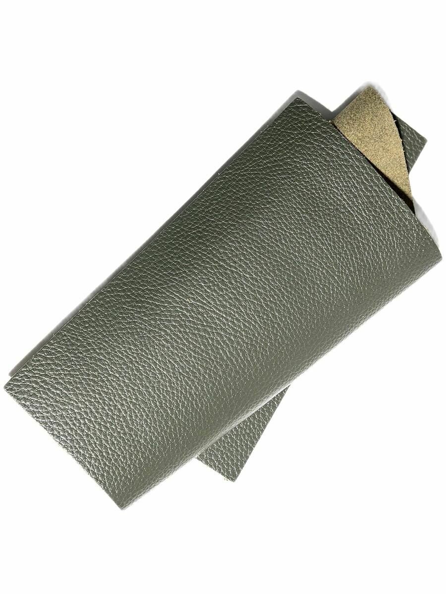 Кожа натуральная галантерейная в листах. Флотер 1.4-1.6 мм. А4. Хаки.