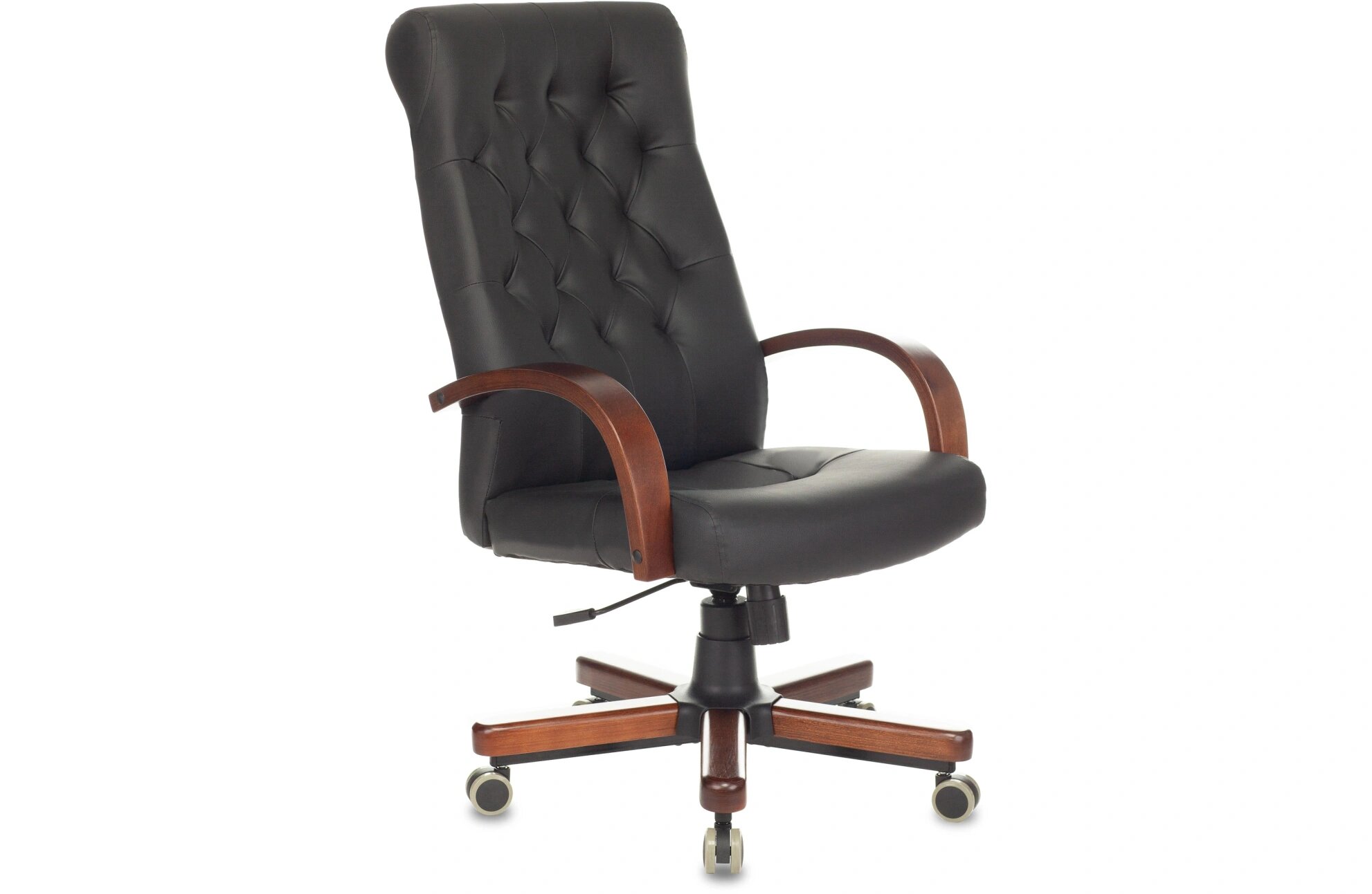 Кресло руководителя Бюрократ T-9928WALNUT/ECO, обивка: эко. кожа, цвет: черный (T-9928WALNUT/ECO-B)