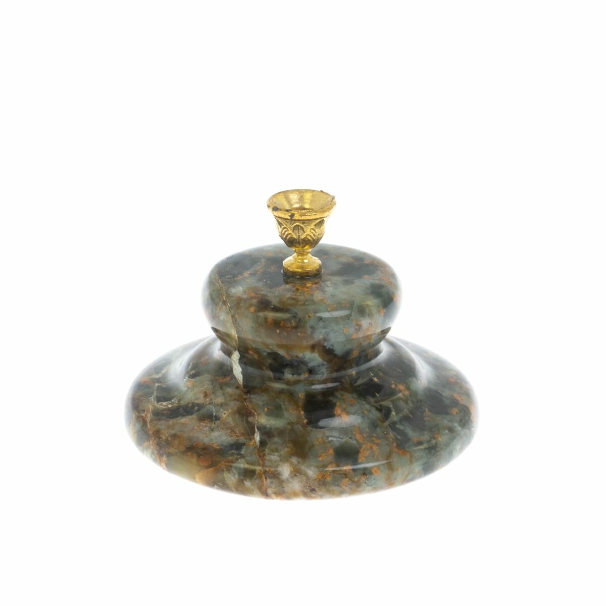 Подсвечник церковный круглый из офиокальцита 6,5х4,5 см 129127