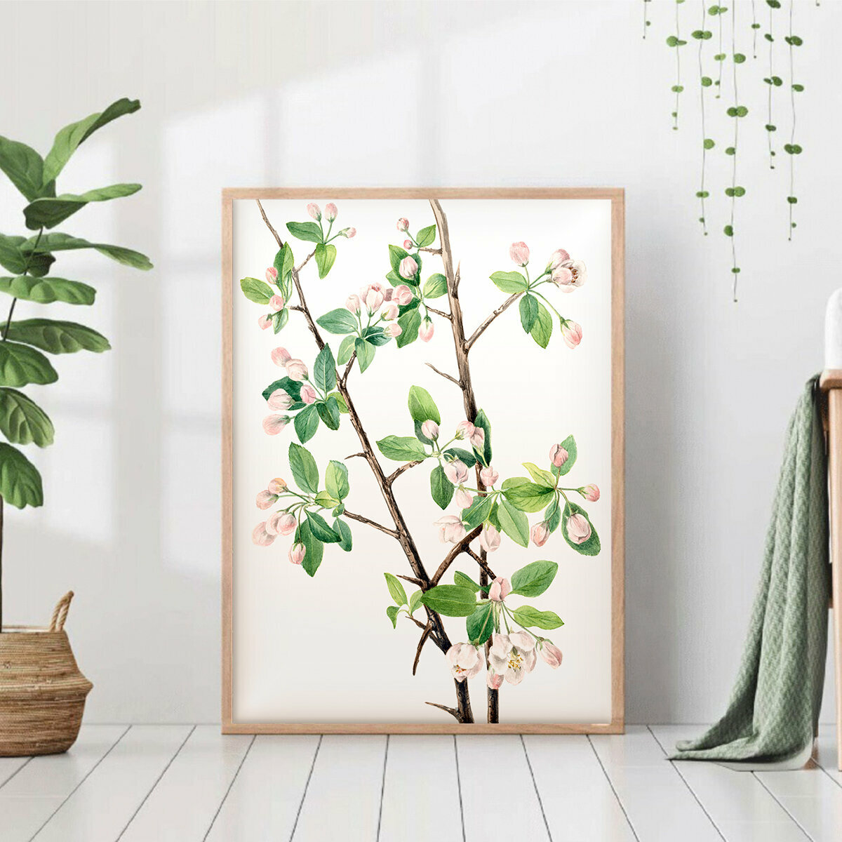 Постер "Цветущая яблоня" без рамы 40x50 см на стену для интерьера