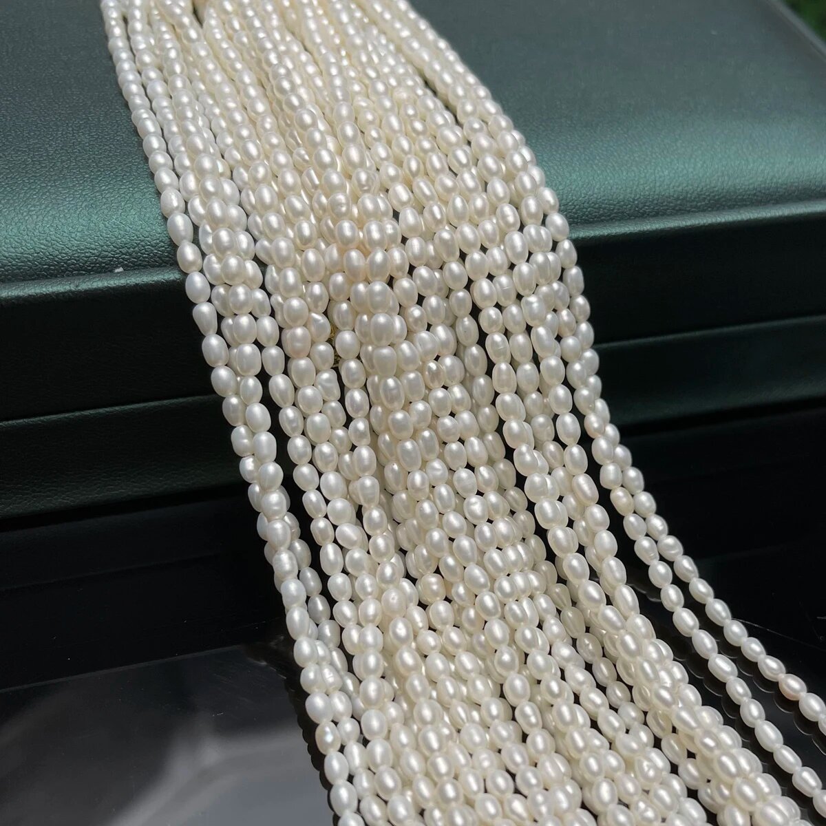 Рисовый жемчуг, натуральный пресноводный белый жемчуг 3-4 мм для изготовления ювелирных изделий, ожерелье, серьги, браслет, аксессуар, длина 36 см