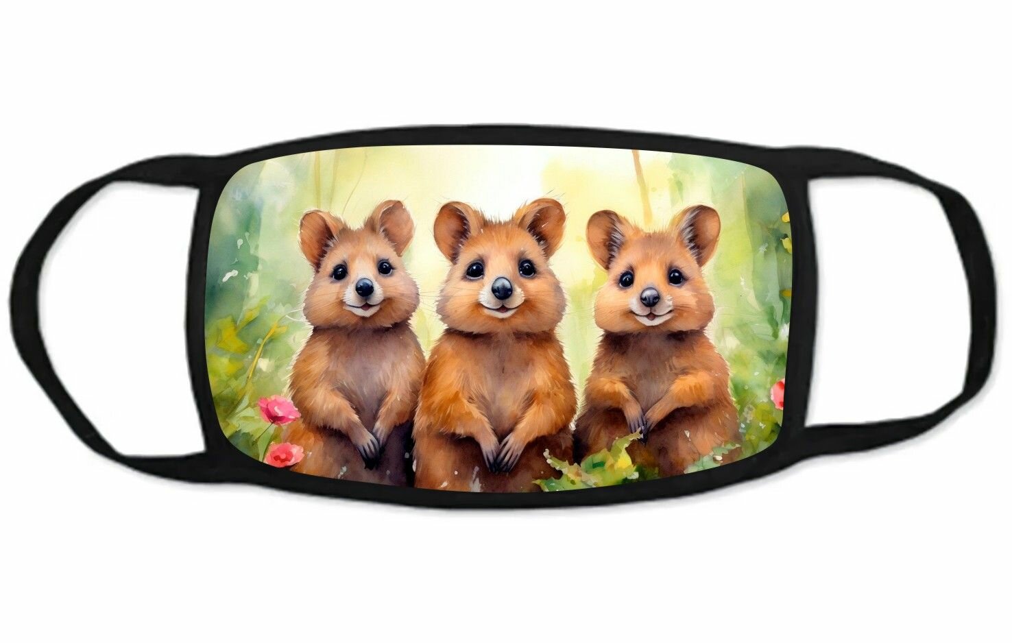 Стильная многоразовая маска GOODbrelok размер 12,5*20 Квокка, Quokka