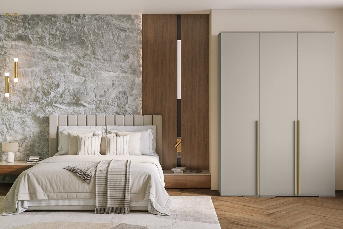 Шкаф распашной Эдинбург-3 Кашемир для одежды трехдверный 130*210*70