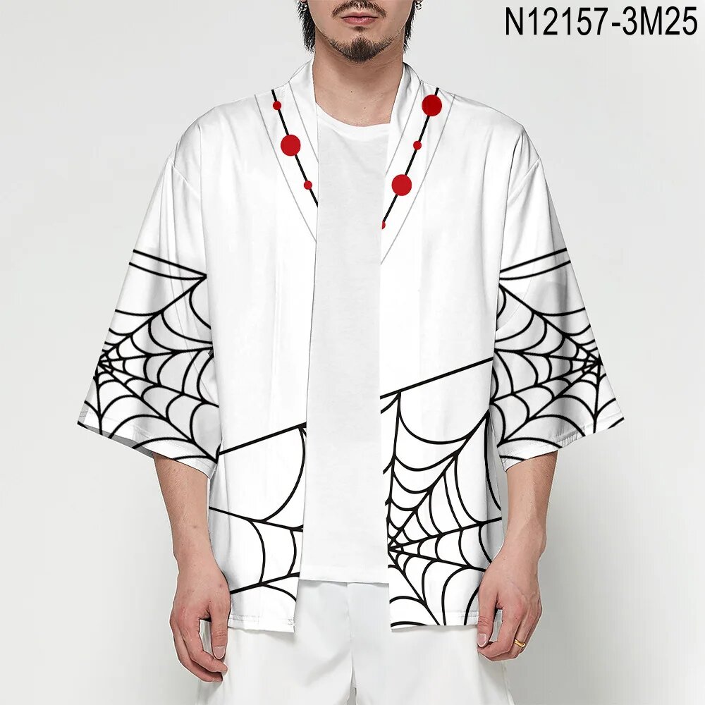 Хаори Оби Тангиро Самурая bebovizi 6XL/5XL/4XL Белый, М, N12157