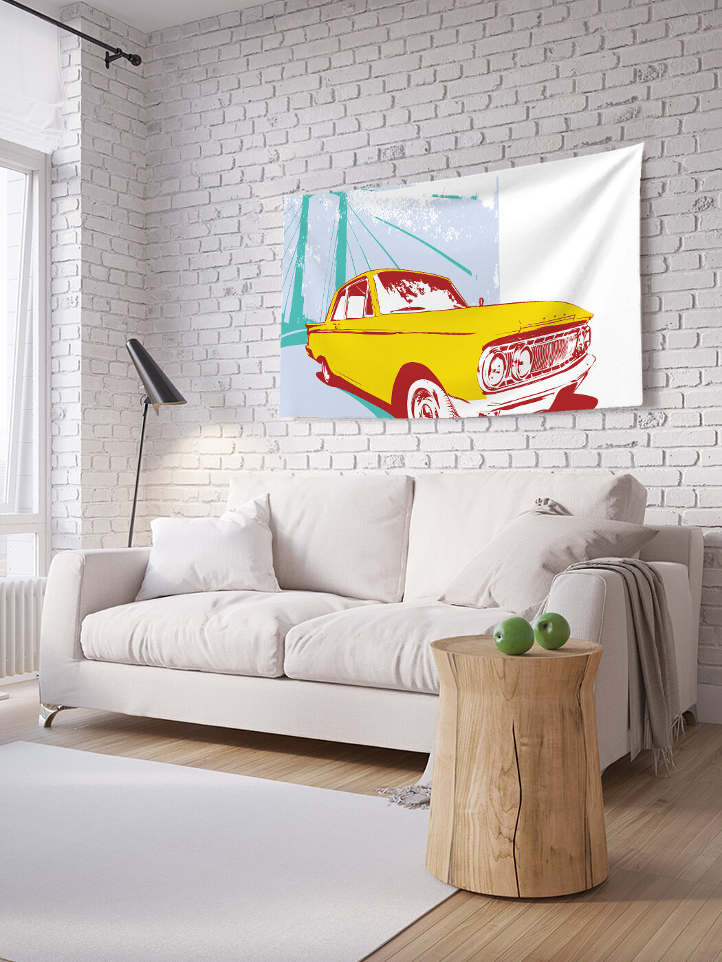 Фотопанно на стену горизонтальный постер 100х150 "Такси на мосту", JoyArty