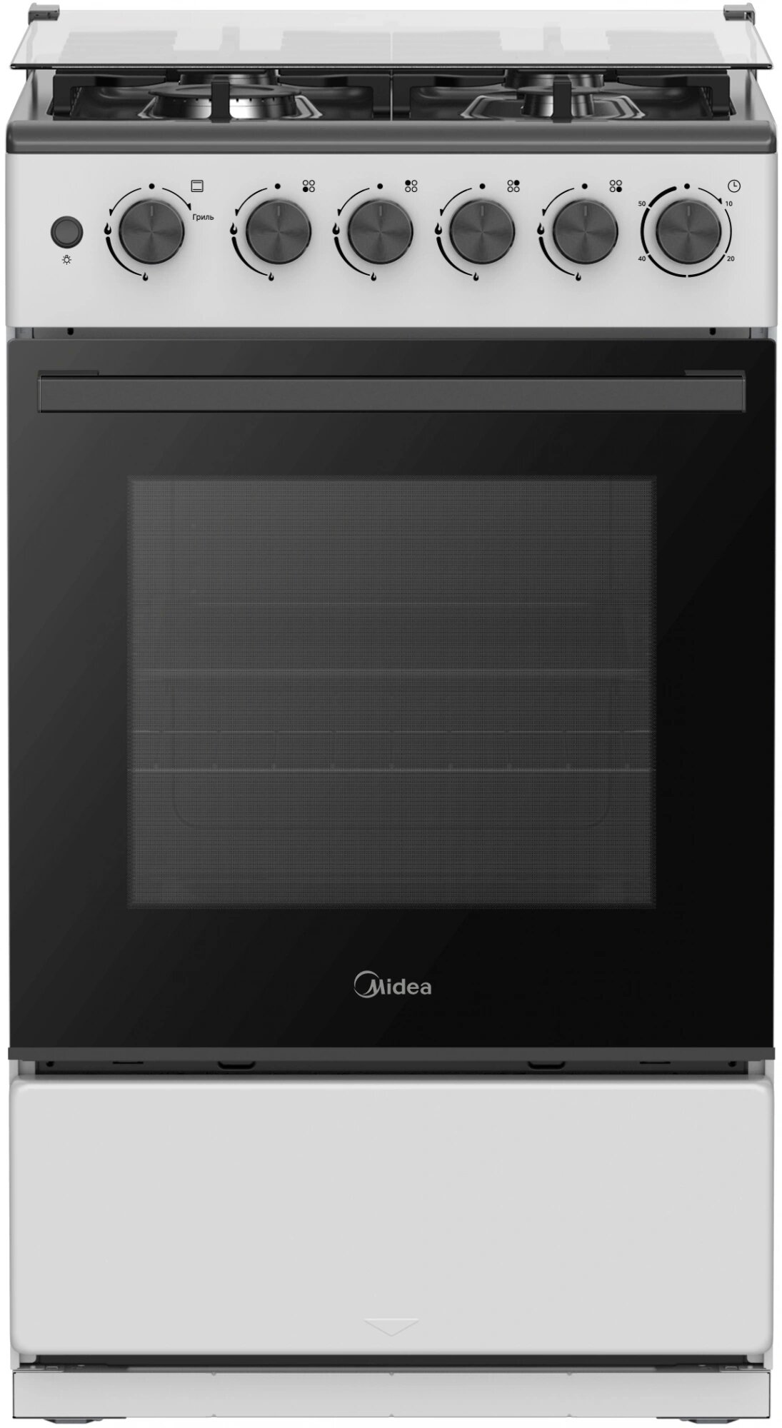 Плита газовая Midea MFO-M4G20T0E(SL) серый, стеклянная крышка