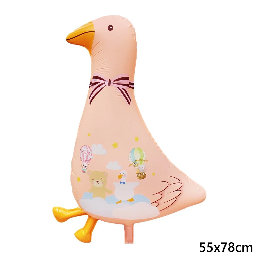 Розовый фольгированный шар-гусь 55x78 см KUKUZHU