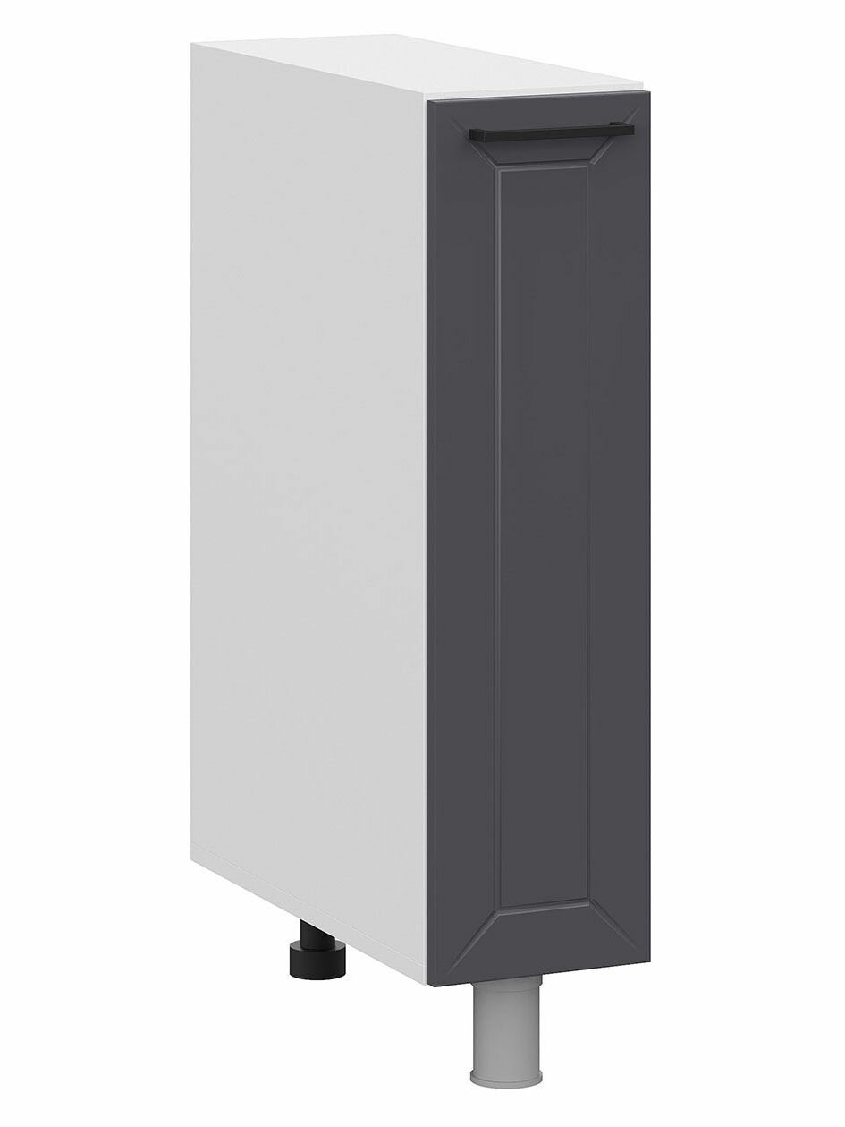 Кухонный модуль напольный, бутылочница Сектор с ящиками, 20х50.6х82.4 см, Белый / Графит