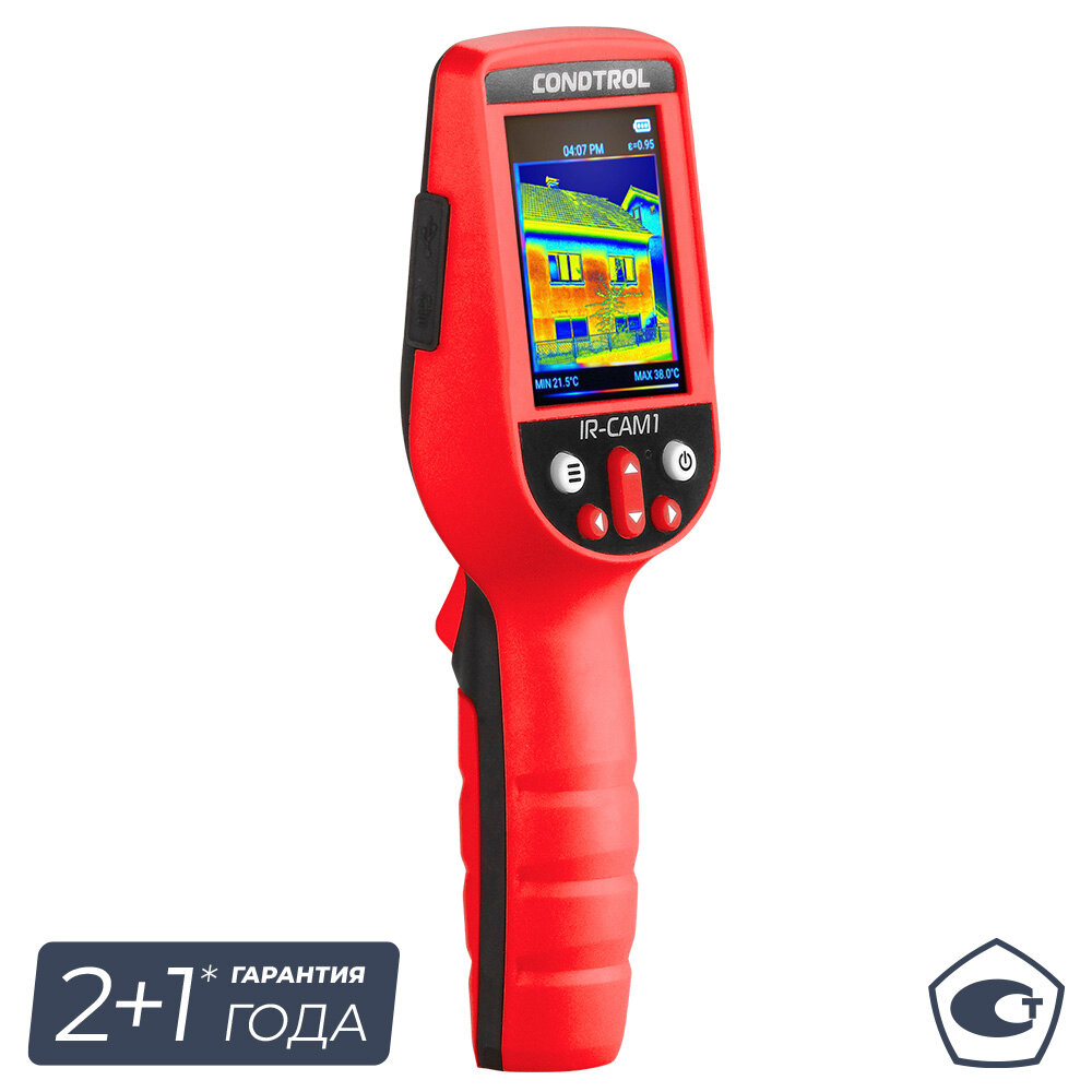 Тепловизор CONDTROL IR-CAM 1, сенсорный ЖК-дисплей 2.8 дюйма, две камеры, память 1 Гб, USB интерфейс