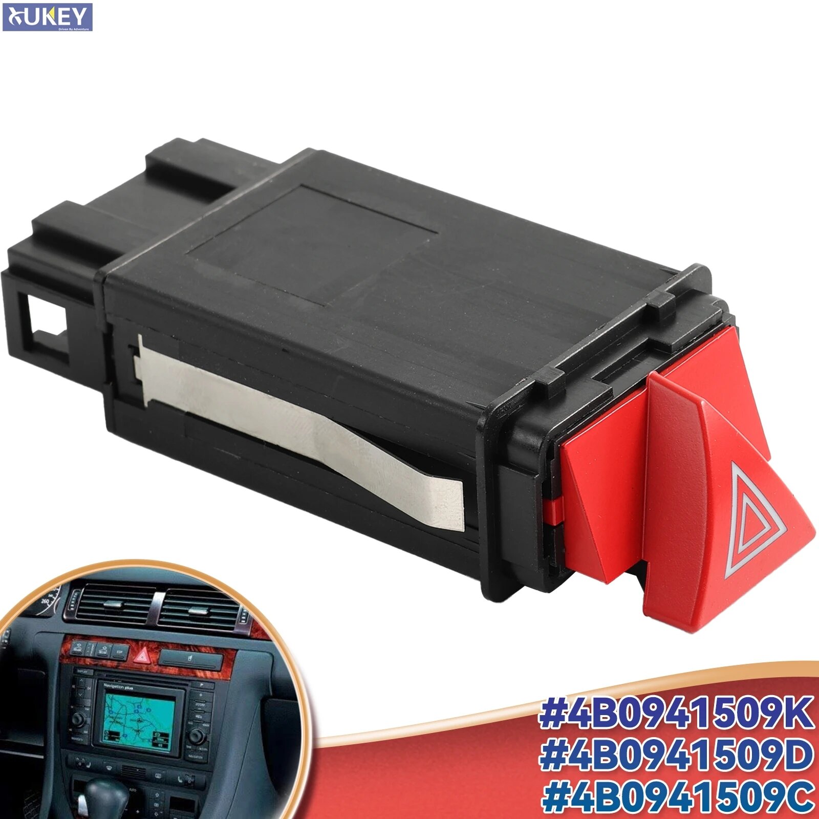 4Б 0941509 D 10-контактный аварийный выключатель аварийного мигалки 4B 0941509 C 4B 0941509 K подходит для Audi A6 S6 RS6 C5 Allroad Quattro