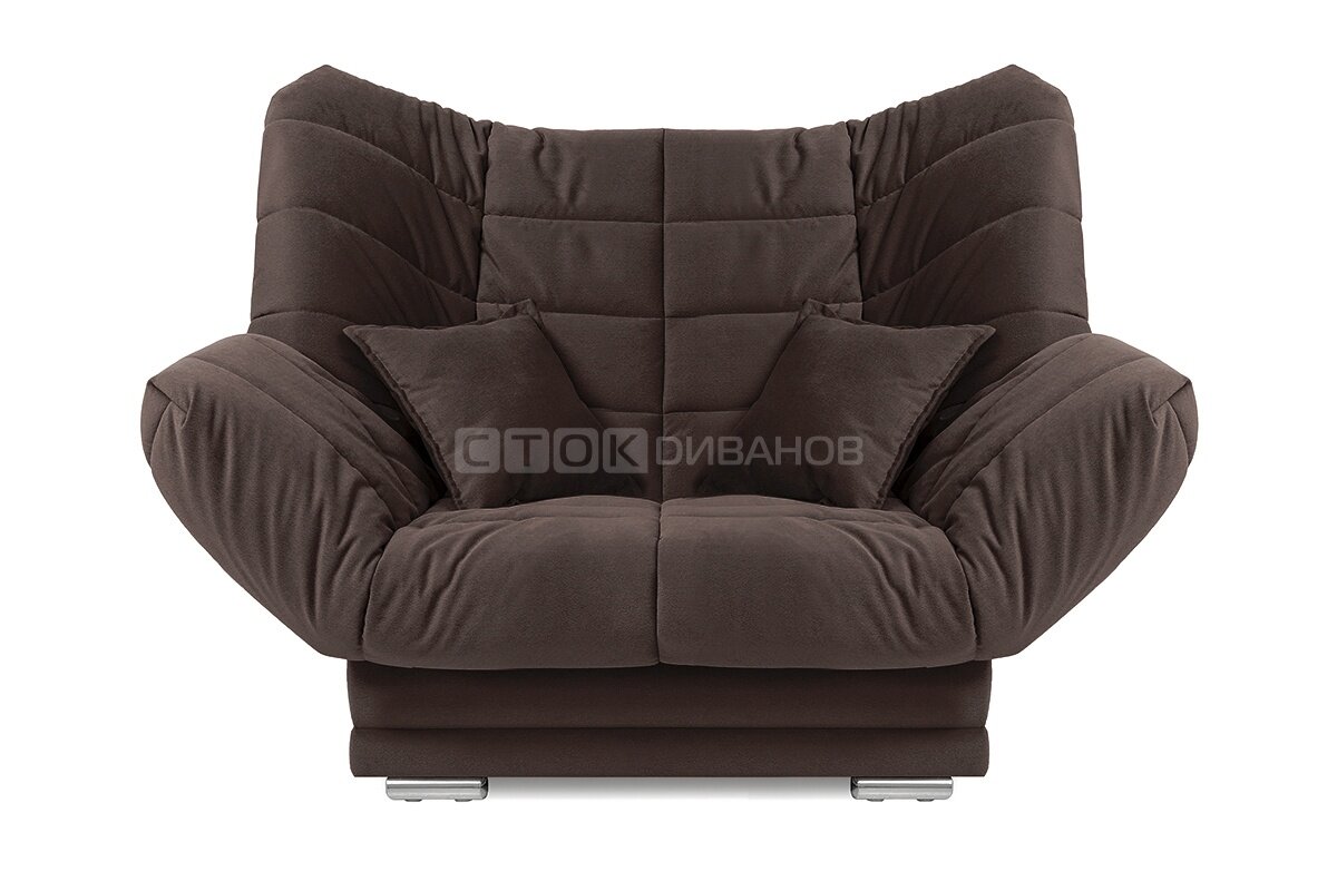 Кресло Сток Диванов Марко Terra коричневый, механизм клик-кляк, съёмный чехол