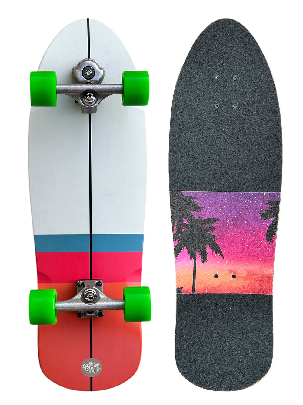 Серфскейт BroStuff lawa red grey, размер 32x10.5