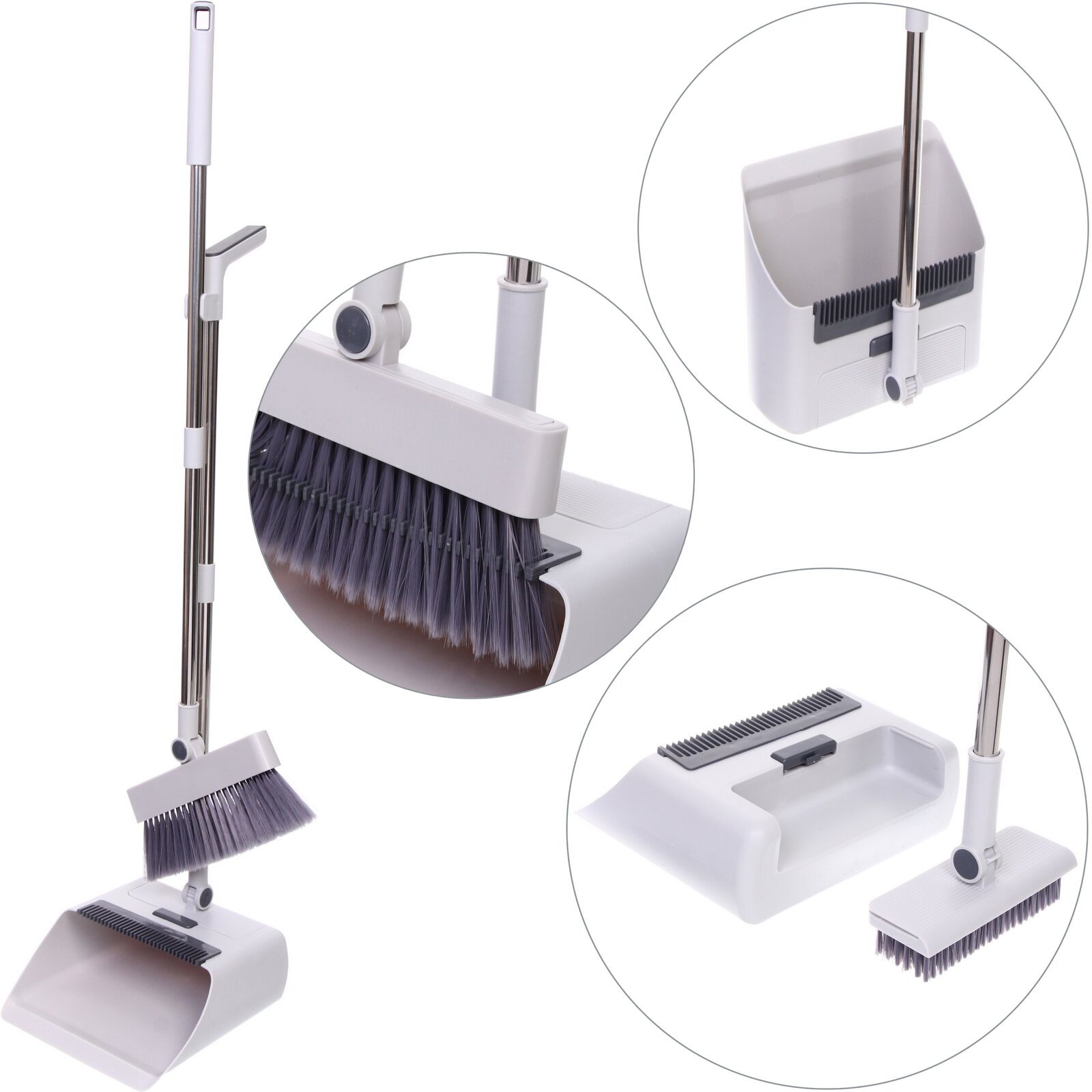 Набор для уборки 3в1 с регулируемым углом, для пола и плитки, металл/пластик, водосгон «Клио»