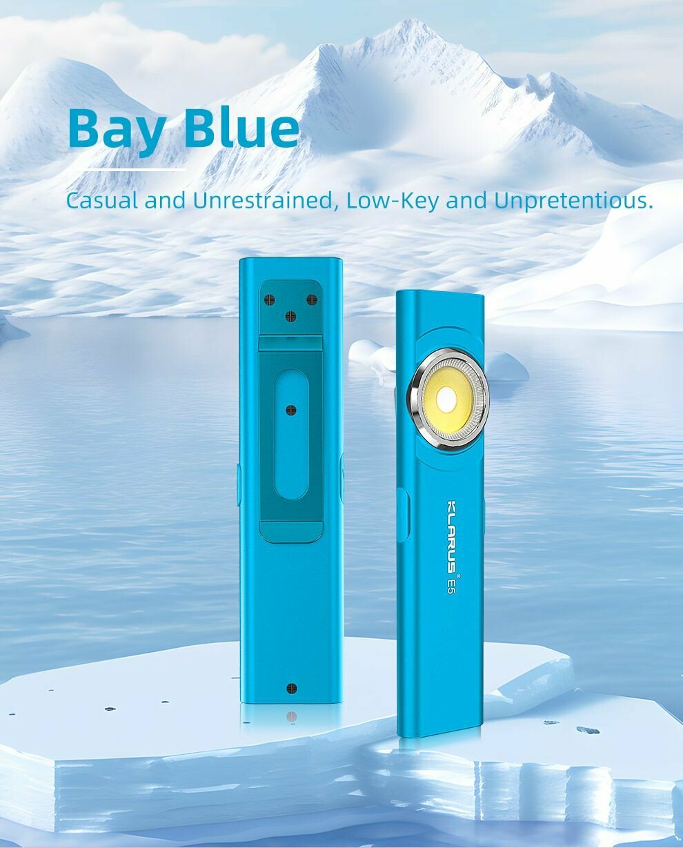 Фонарик Klarus E5 Cob, магнитный двойной свет, 600 люмен