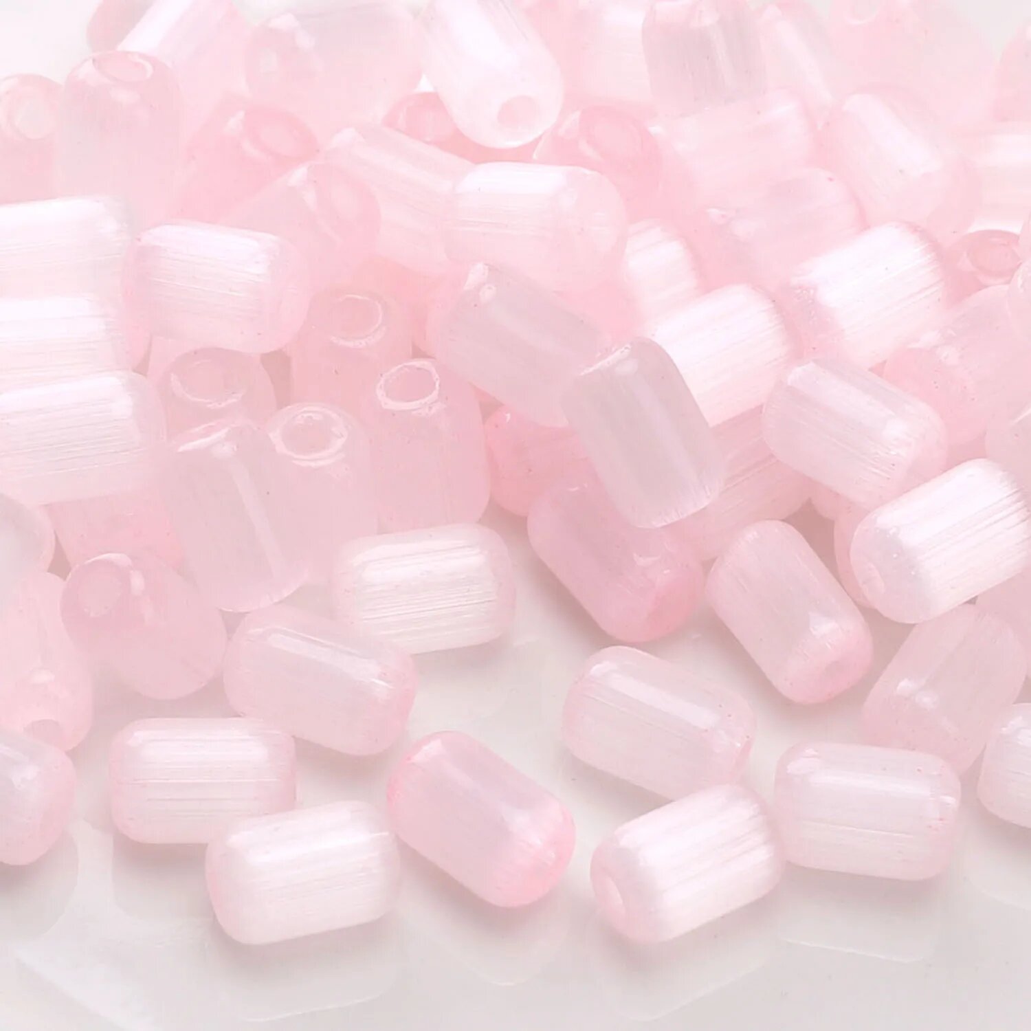 Розовые стеклянные бусины кошачий глаз, 2 pink