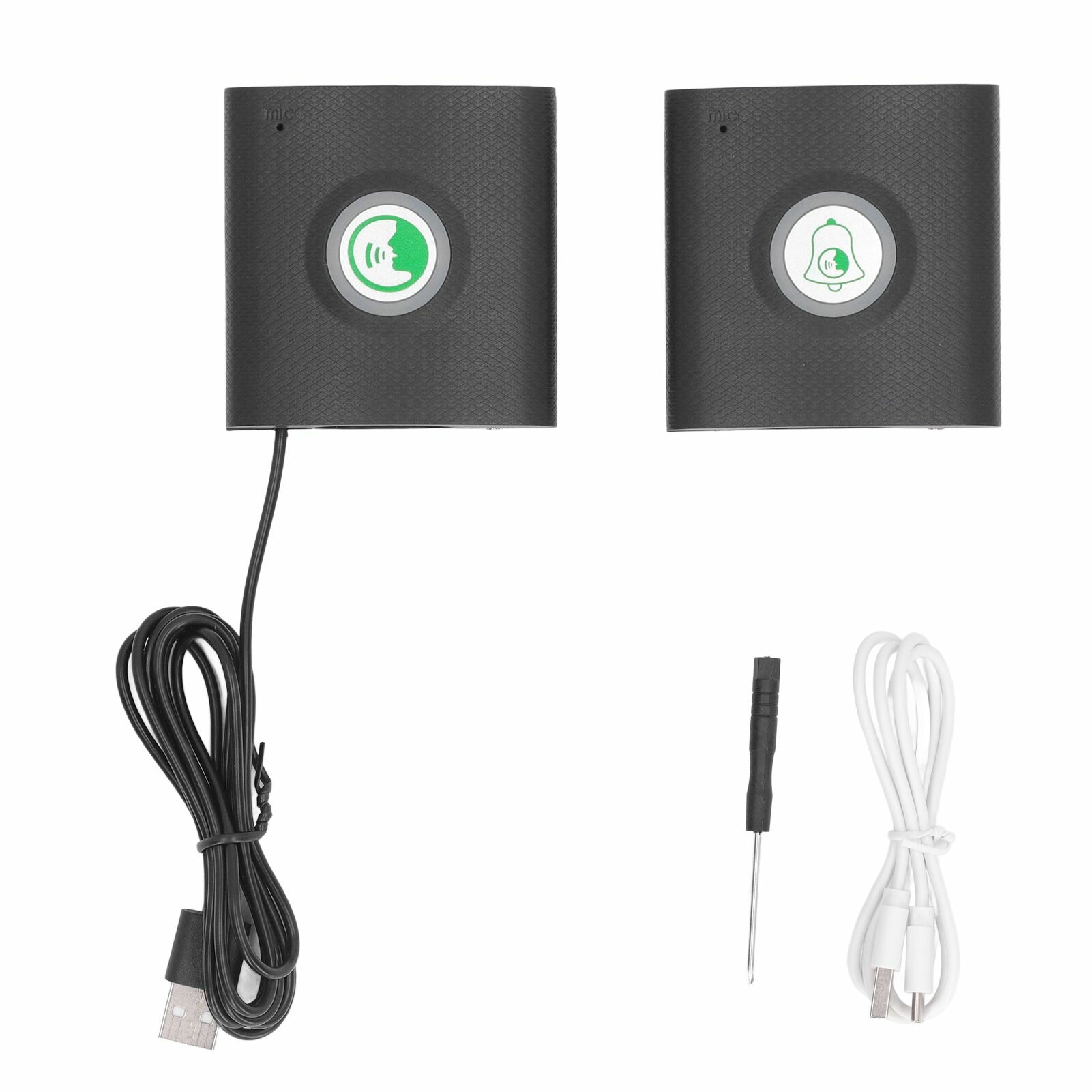 Беспроводной дверной звонок сверхдальнего действия, двухсторонняя связь, черный