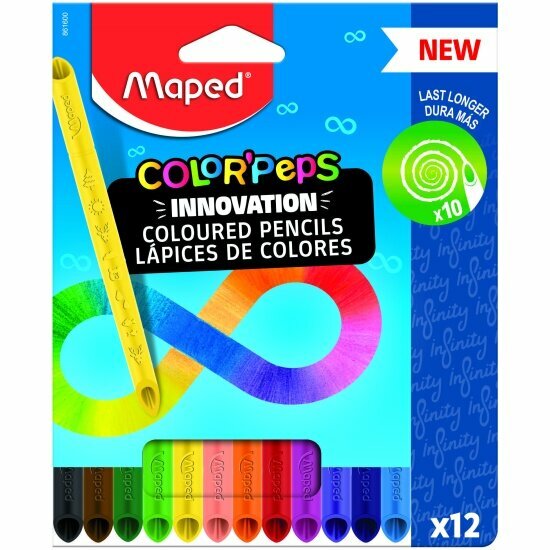 Набор цветных карандашей Maped COLOR'PEPS INFINITY 12 цв. трехгран. корп. карт. уп.