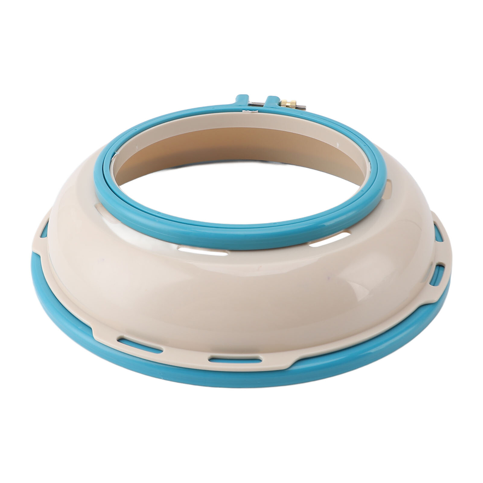 Вышивальный пялец 16,5 см (25 см), двусторонняя рамка для вышивки иглой, крестиком, квилтингом, регулируемый, цвет озерно-синий.