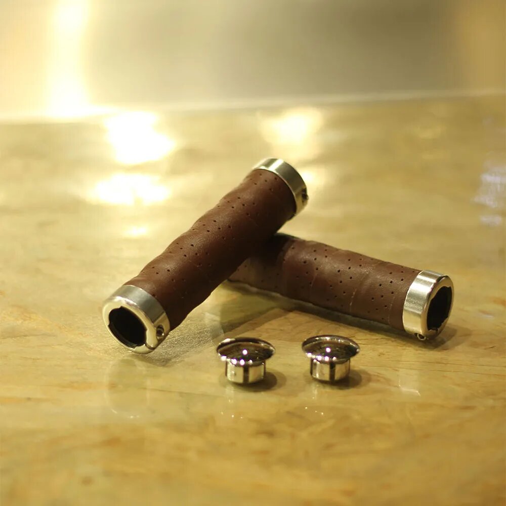 Винтажный кожаный чехол для руля велосипеда City 22,2 мм Dark Brown