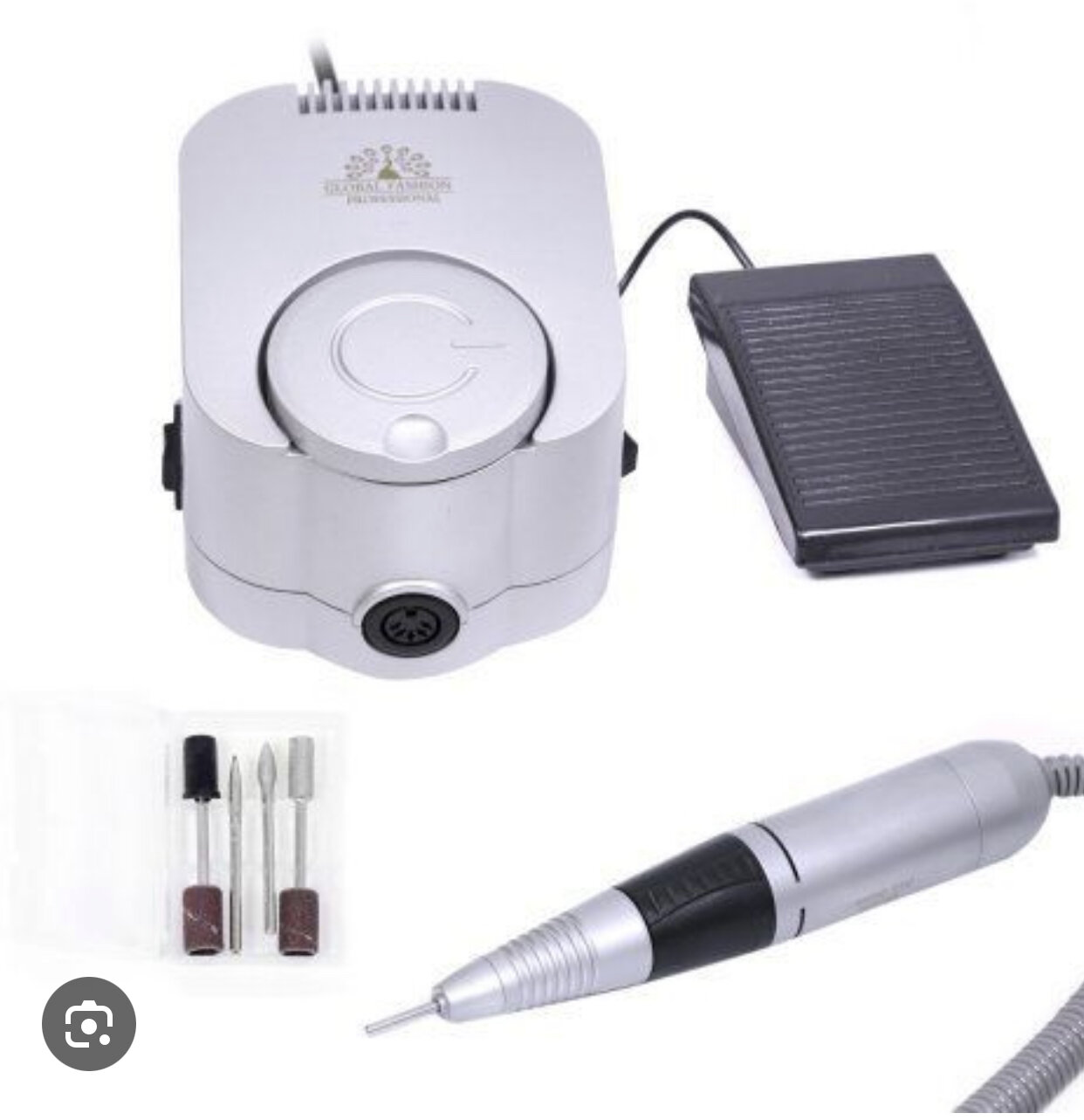 Машинка для ногтей NAIL POLISHER GLOBAL FASHION GF-3, серебристая