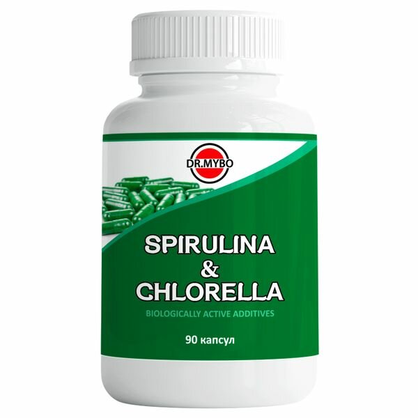 БАД DR.MYBO Спирулина + Хлорелла, антиоксидант, 416мг, 90 капсул