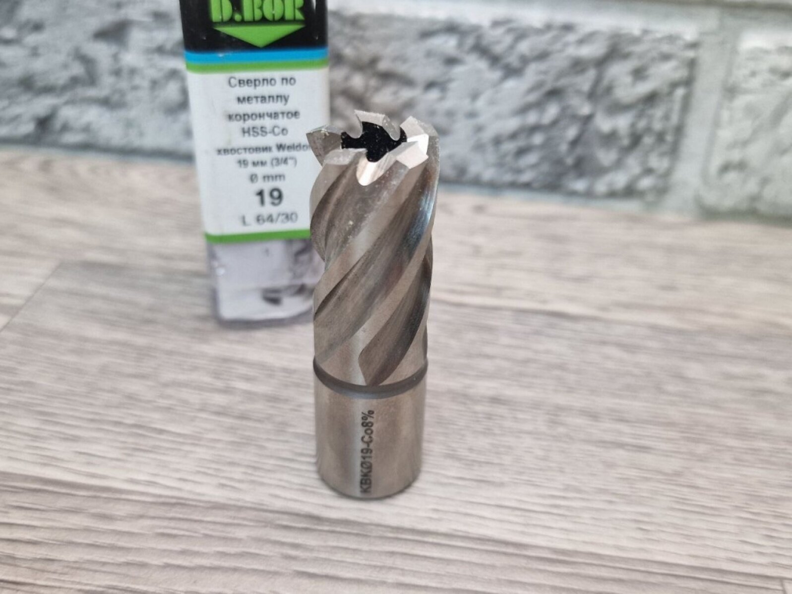 Сверло по металлу корончатое D.BOR (3/4''), HSS-Co, 19,0*30/55 мм с хв. weldon 19 мм