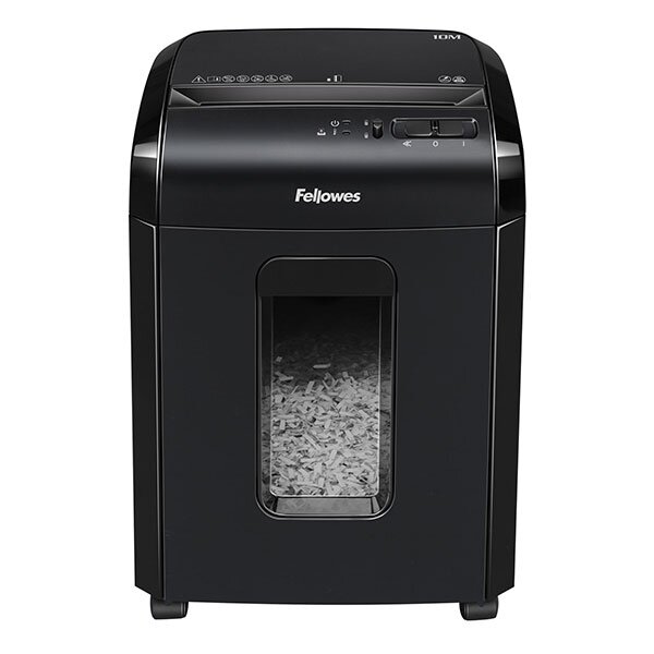 Шредер Fellowes Powershred 10M FS-4630601DIN P-5, 2х15мм, 10лст, 19лтр, Safety Lock, с микрорезкой