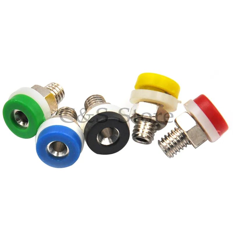 Разъемы банана 2 мм, 10 шт, красный, черный, синий 5 colors x 2