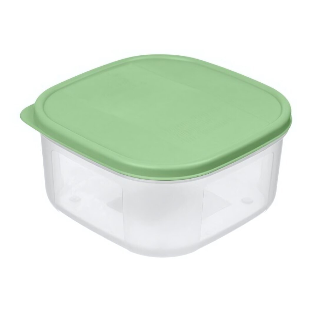 Контейнер для продуктов "Verona" 1,1л, квадратный, с гибкой крышкой, зеленый