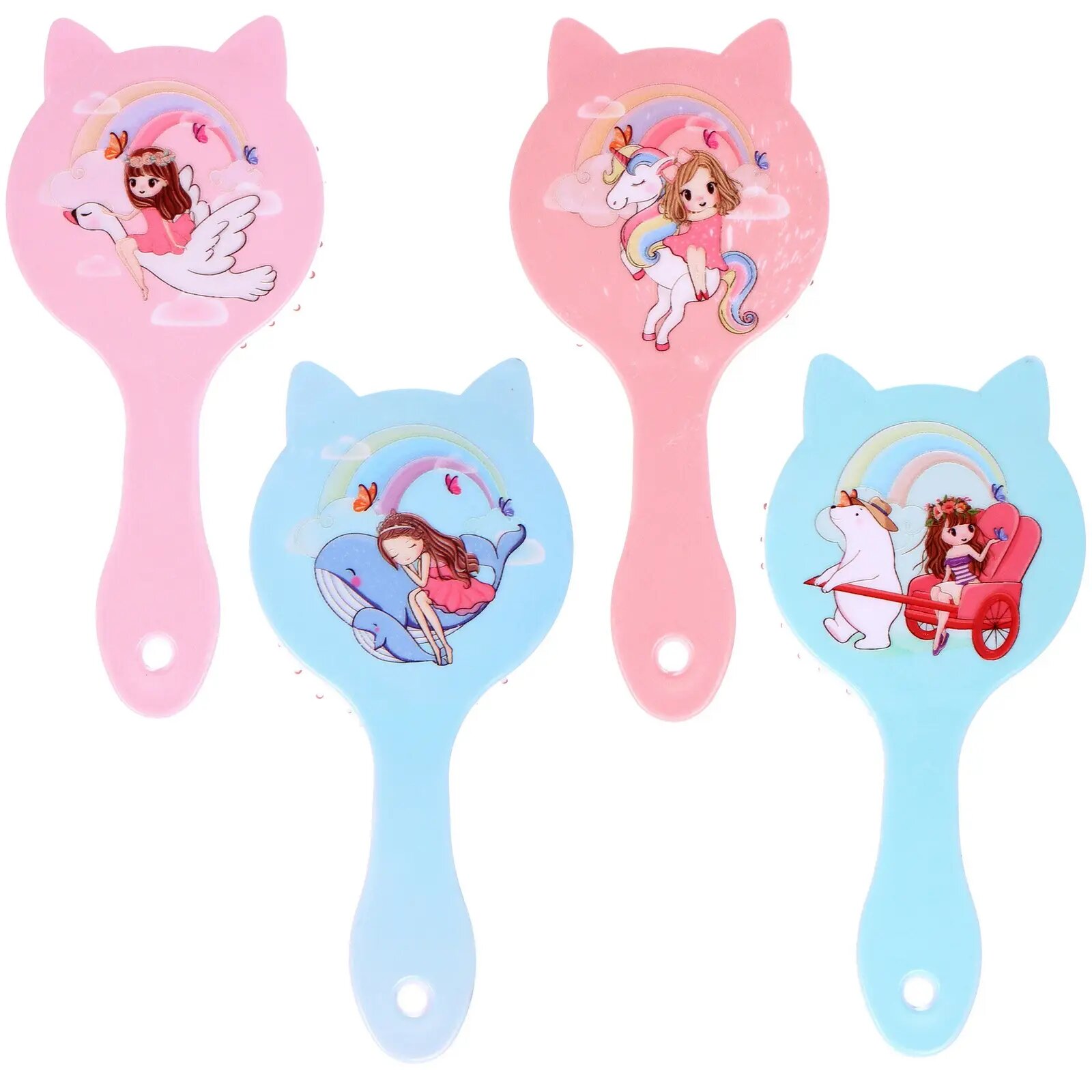 Расческа массажная детская «дружба», 16х8см, разноцветный принт, 1 шт, удобство и качество