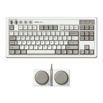 8BitDo Игровая клавиатура Retro Mechanical Keyboard Bluetooth 2.4G, светло-серый