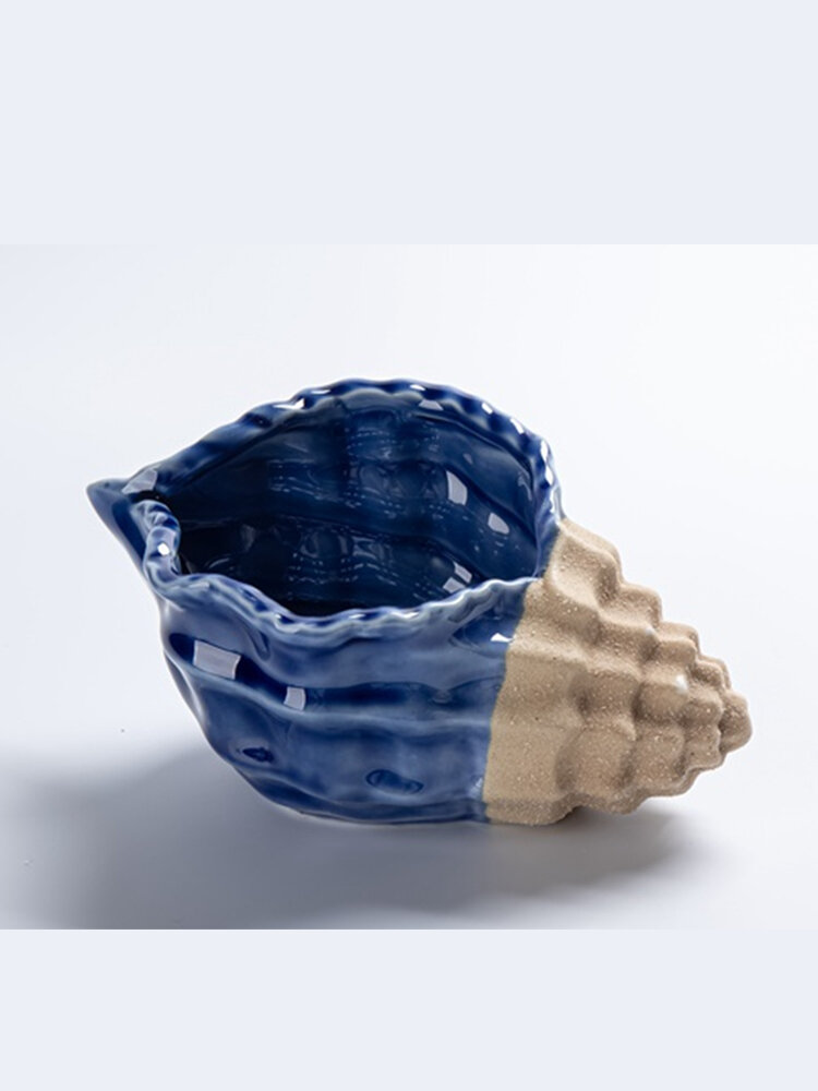 Декоративная ваза Aqua Marina "Ракушка", ребристая, керамическая, разноцветная, 18.5x11.5 см