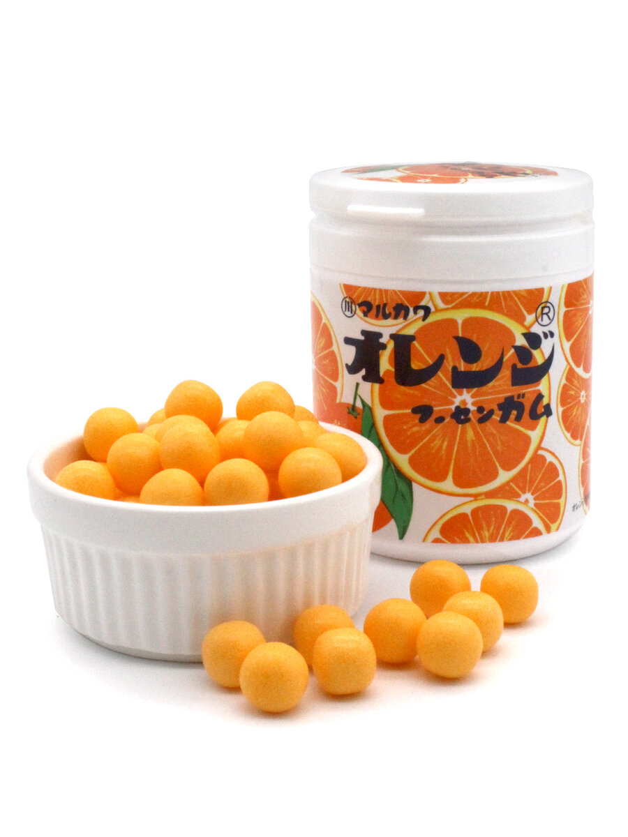 MARUKAWA Жевательная резинка Апельсин (банка) Orange Bottle Gum, 130 г