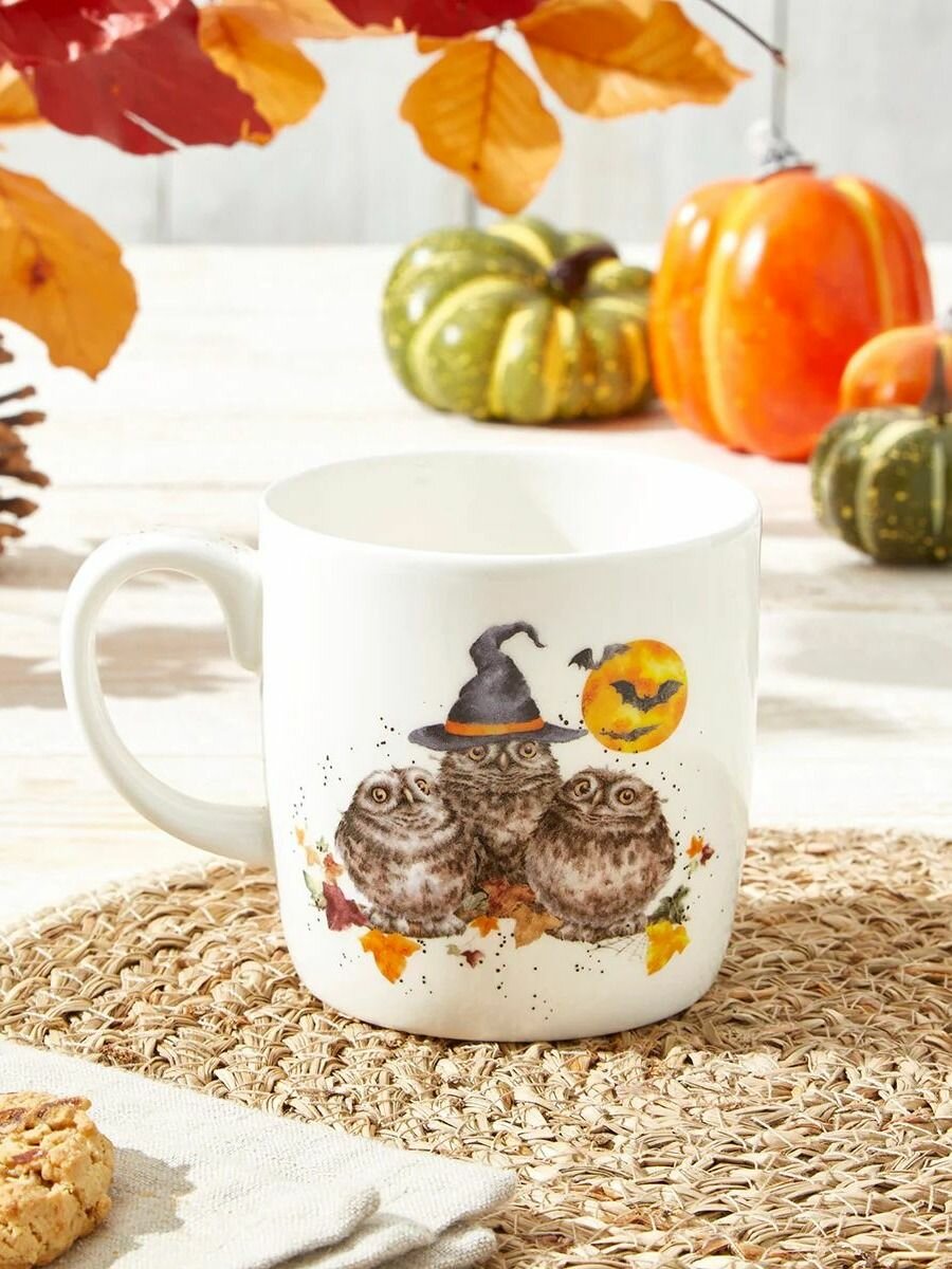 Кружка Royal Worcester, "Happy Owl-O-Ween" 400 мл, с совами на Хэллоуин