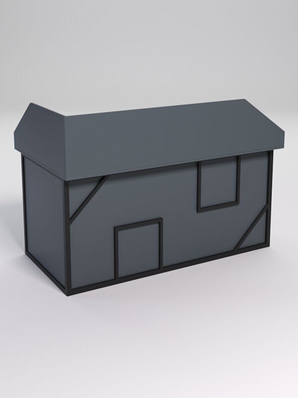 Стол эргономичный офисный СЭ-18А (правосторонний) с экраном "стронг" в стиле лофт декор №4, Темно-серый