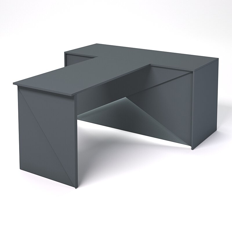 Стол руководителя №2 с приставкой брифингом, Темно-Серый. Производитель товара - компания Westcom.