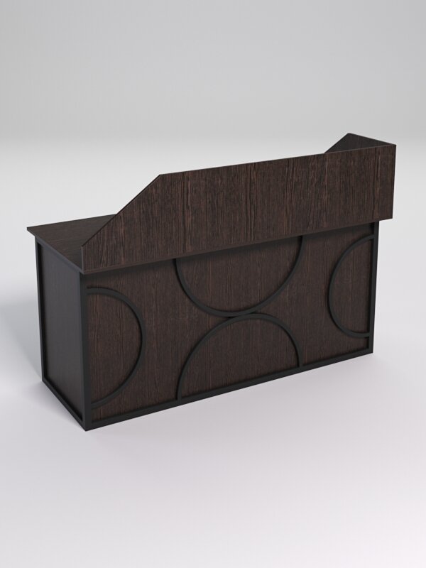 Стол двухтумбовый офисный С-07А с экраном "стронг" в стиле лофт декор №1, Дуб Венге