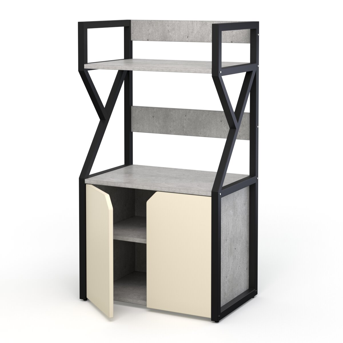 Тумба офисная "стронг" в стиле лофт, Метрополитан Грей и Крем Вайс