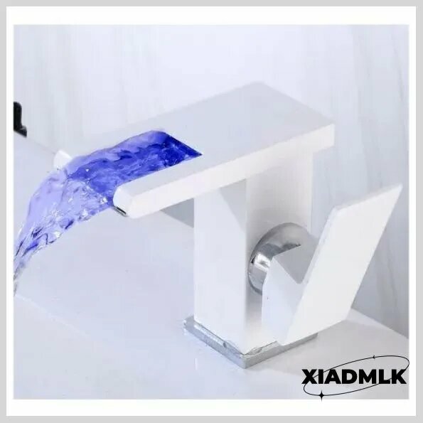 KNOW EASY-Смеситель для раковины в ванной со светодиодной подсветкой, 3 цвета, меняющие цвет излива водопада, одна ручка, одно отверстие, смеситель для холодной и горячей воды