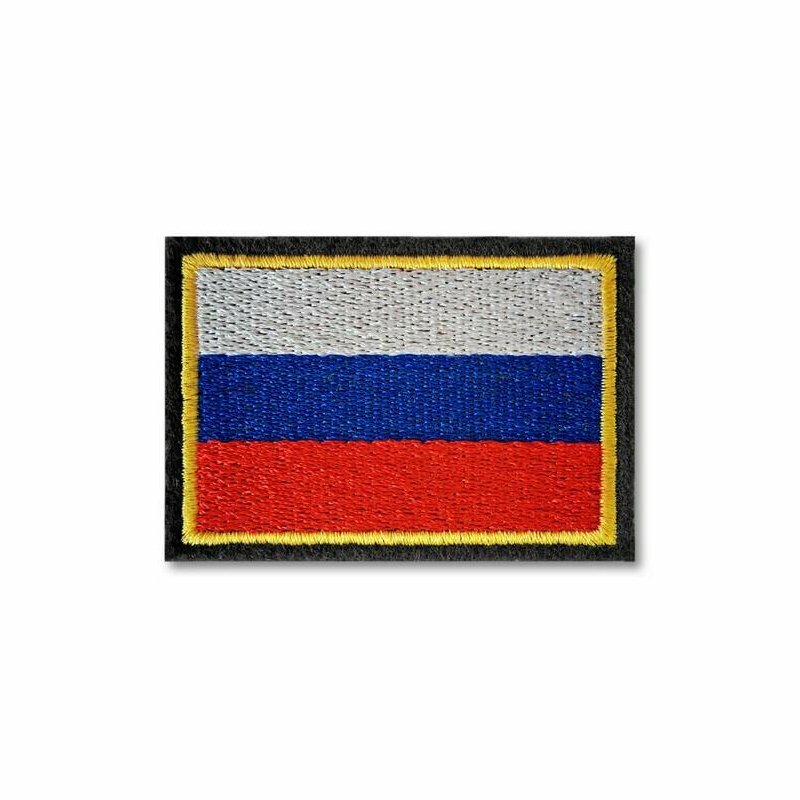 Нашивка (шеврон) Флаг РФ, 60х40 мм, стандарт на чёрном материале. С липучкой. Размер 60x40 мм по вышивке.