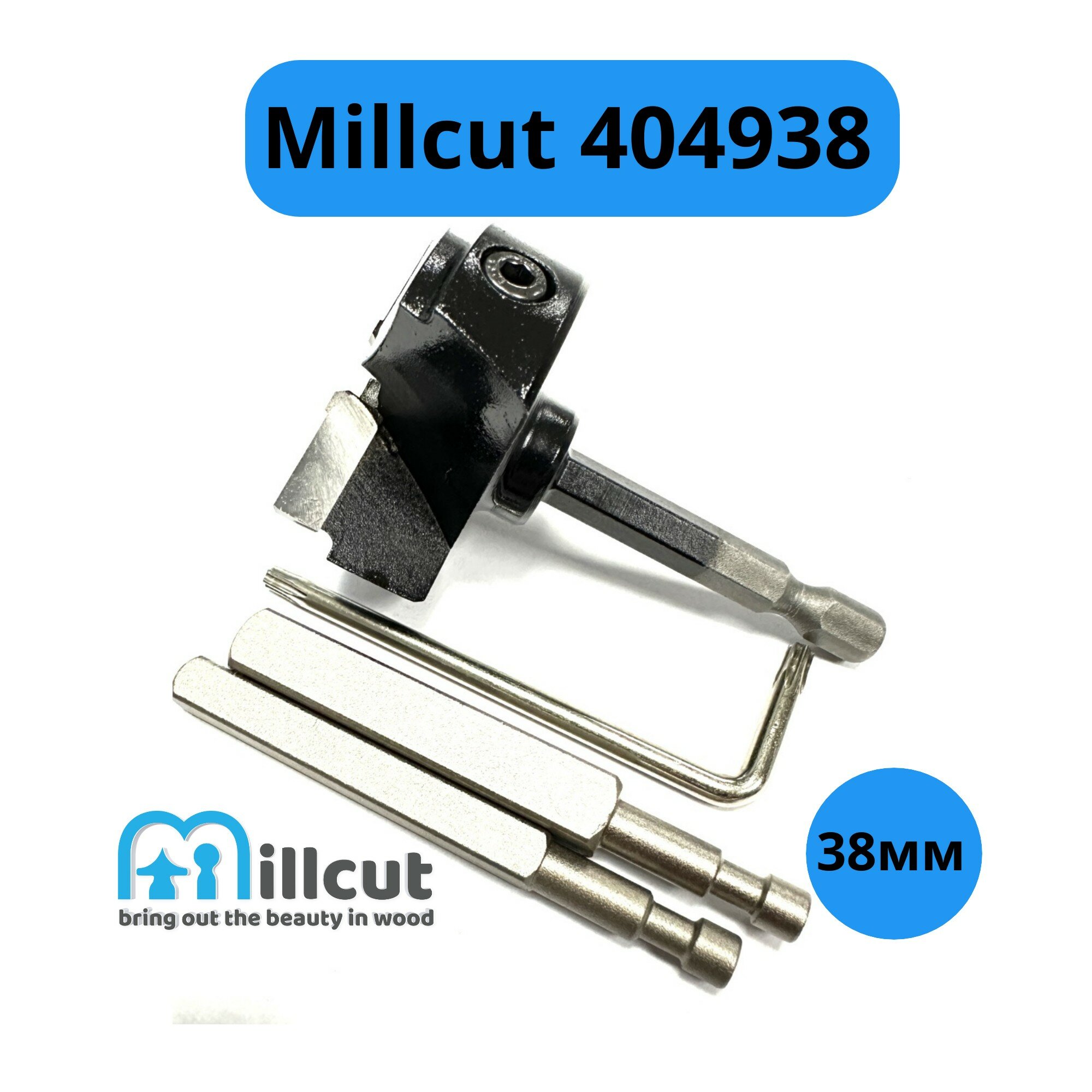 Фреза для ручек Morelli Luxury 38 мм хвостовик hex 1/4 Z2 Millcut 404938