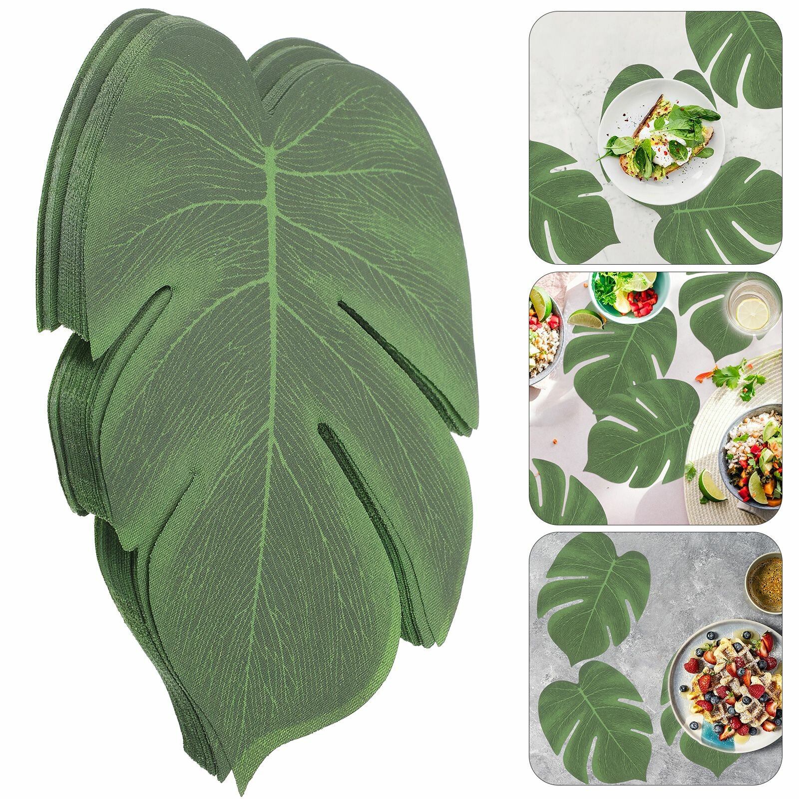 Искусственные Листья Для Гавайской Тематики Комплект 60 Штук Размер 20.00X18.00X0.10Cm