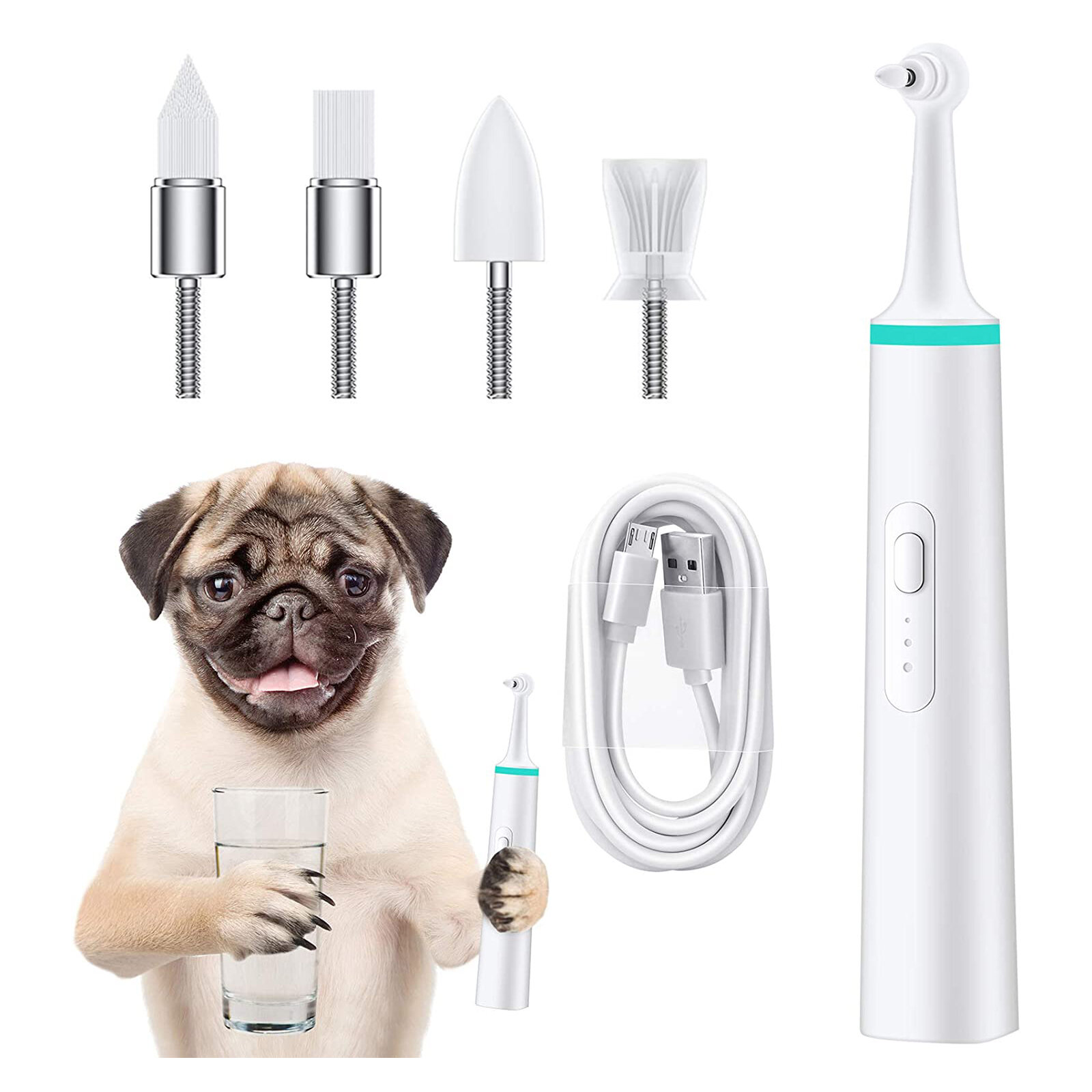 Puppy Dental for Scaler Care Набор Чистящих Средств для домашних животных Несколько Режимов чистки Отличный Подарок для собаки Очистка от Стойких Пятен