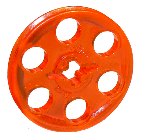 Technic Wedge Belt Wheel (Pulley), 4185 Trans-Neon Orange U