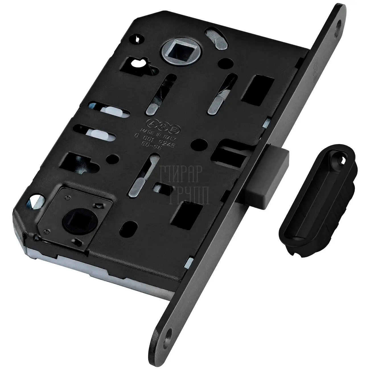 B06102.50. xx.640 AGB (АГБ) Защелка врезная WC MEDIANA POLARIS с отв. планкой (скин) черный