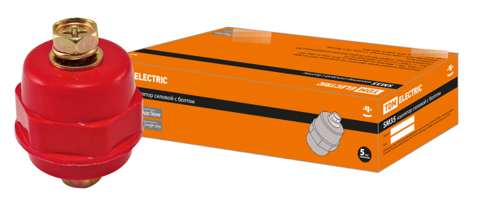Изолятор TDM Electric / ТДМ Электрик SM35 силовой с болтом, красный, SQ0807-0057 / электрика