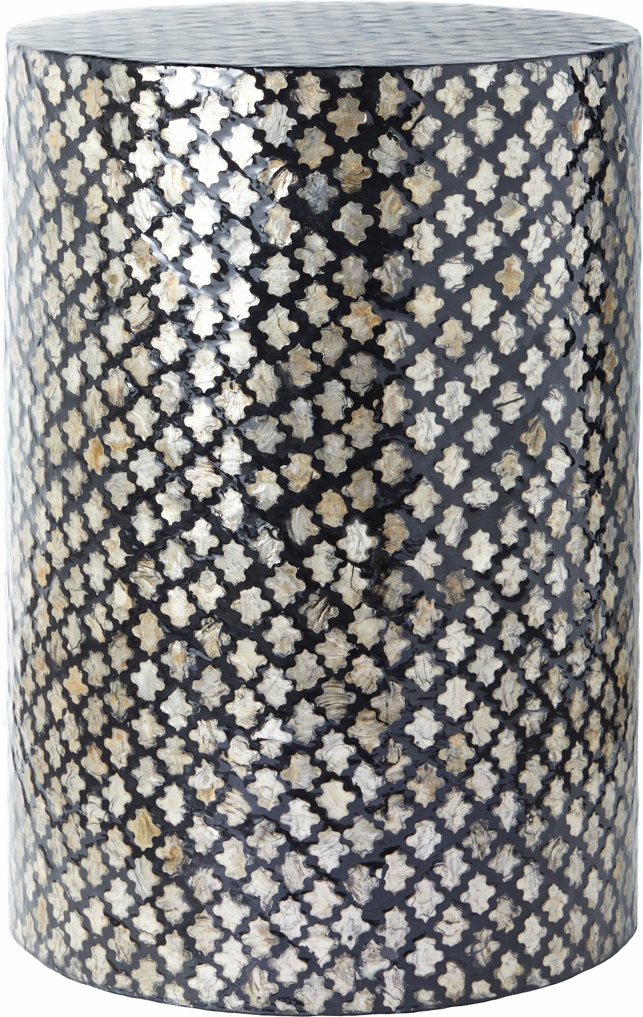 Столик акцентный с отделкой раковинами устриц 33х33х48 см из МДФ