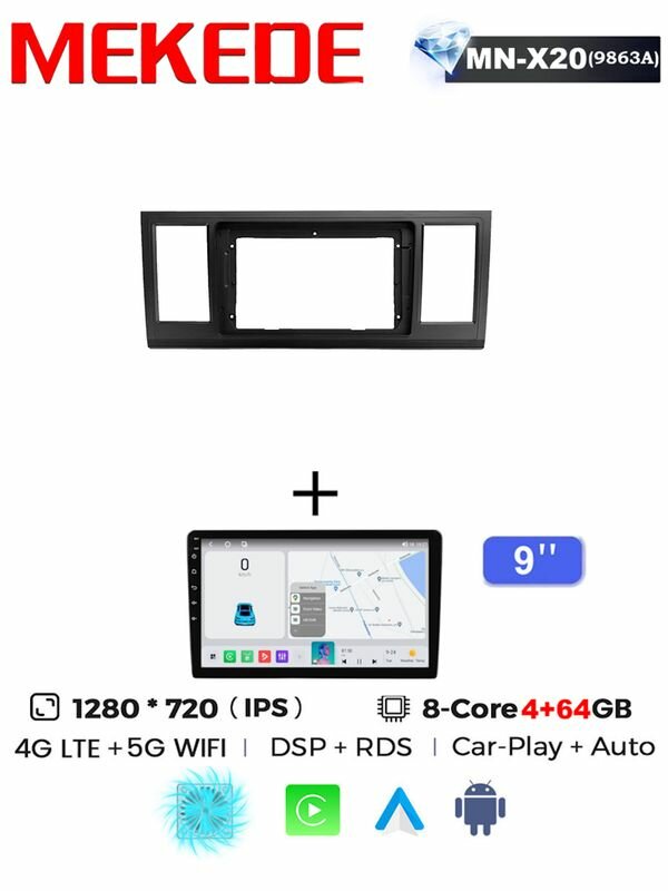 Магнитола 9" Mekede MN X20 Pro 4/64 Gb Volkswagen Caravelle 6 T6.1 T6 2015-2020 carplay