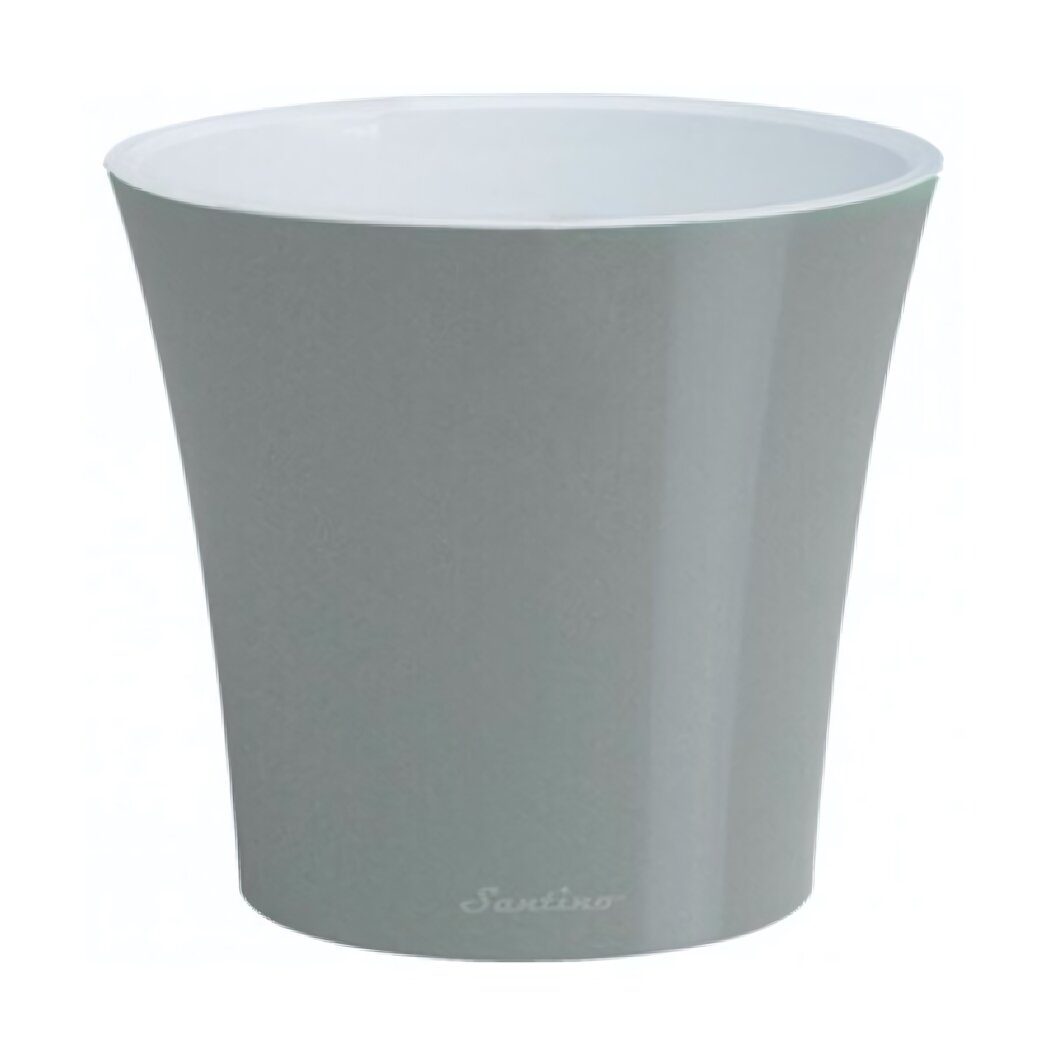 Горшок "Арте" 5л, цвет металлик-белый, с автополивом и дренажом